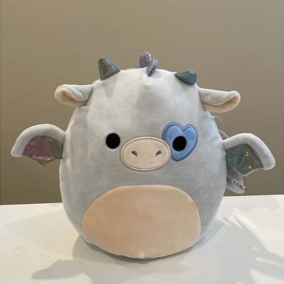 Squishmallows | Other | Nwt 8 Kenny The Light Blue Dragon With Heart ...